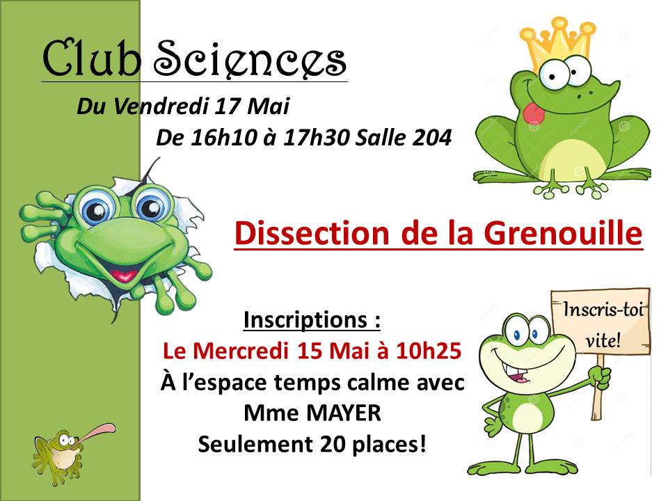 Affiche jaures dissection grenouille - Collège Jean Jaurès de Saint Ouen